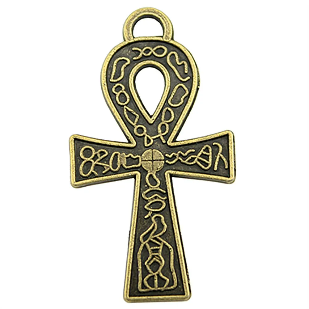 Aliexpress.com : Buy WYSIWYG 5pcs 38x21mm Double Sided Ankh Cross Charm ...