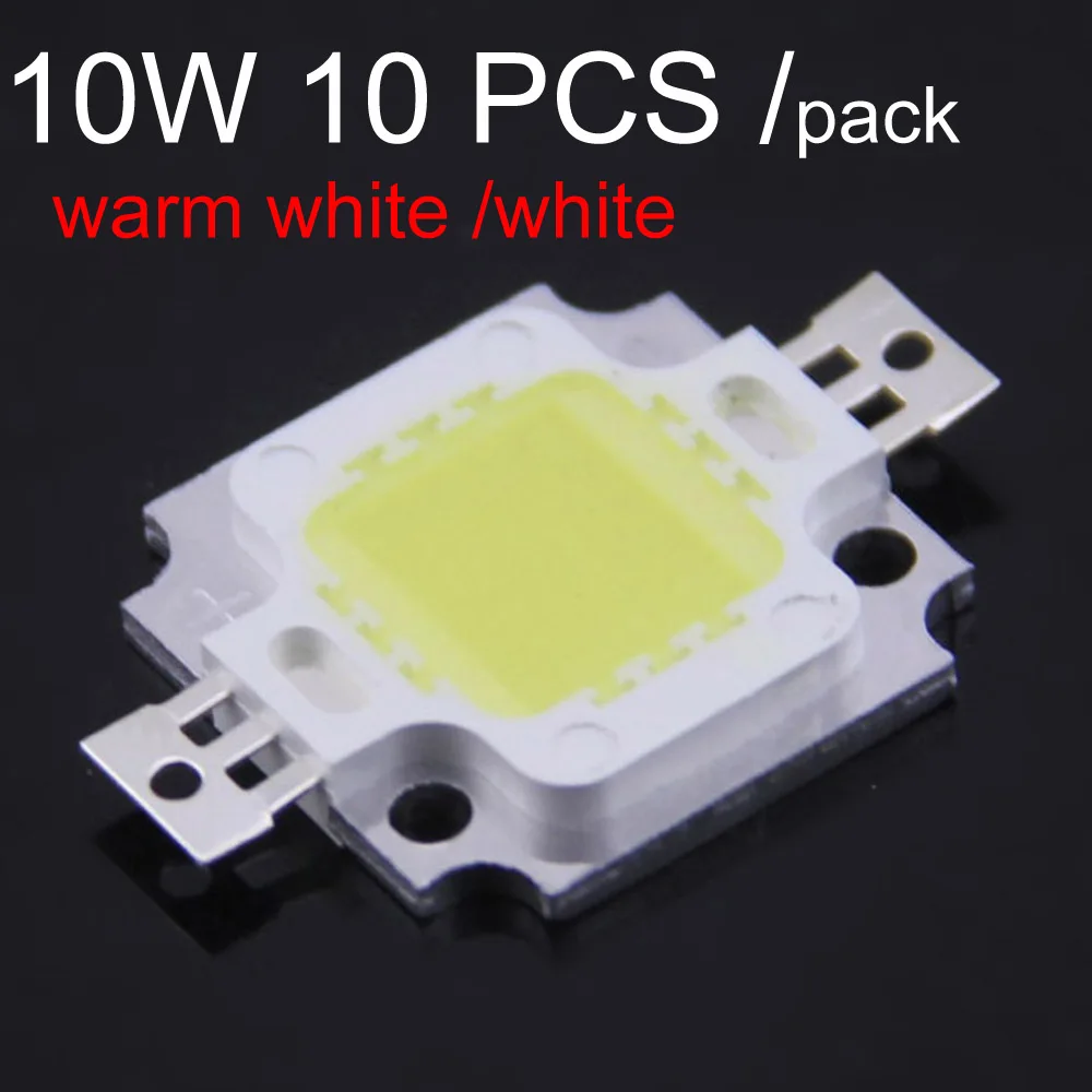 10pcs/pack 24*40mil 10w LED SMD Chip White/Warm white 800 900lm ...