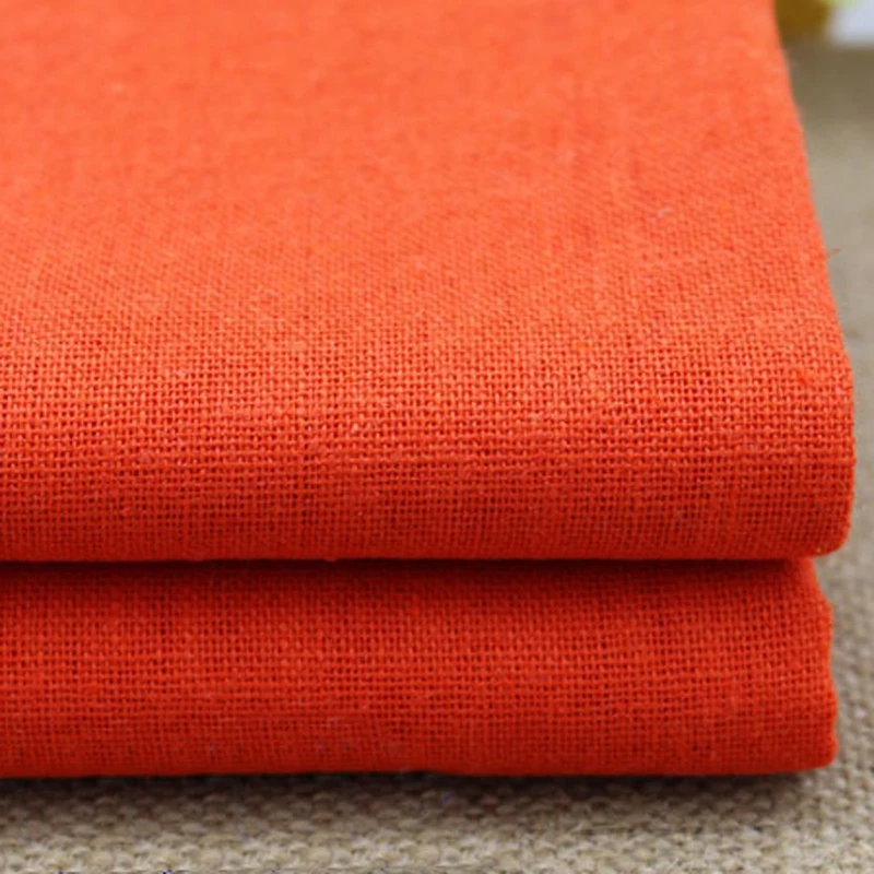 1 Meter X 1.4 Meter Red Orange Linen Cotton Fabric For Clothing ...