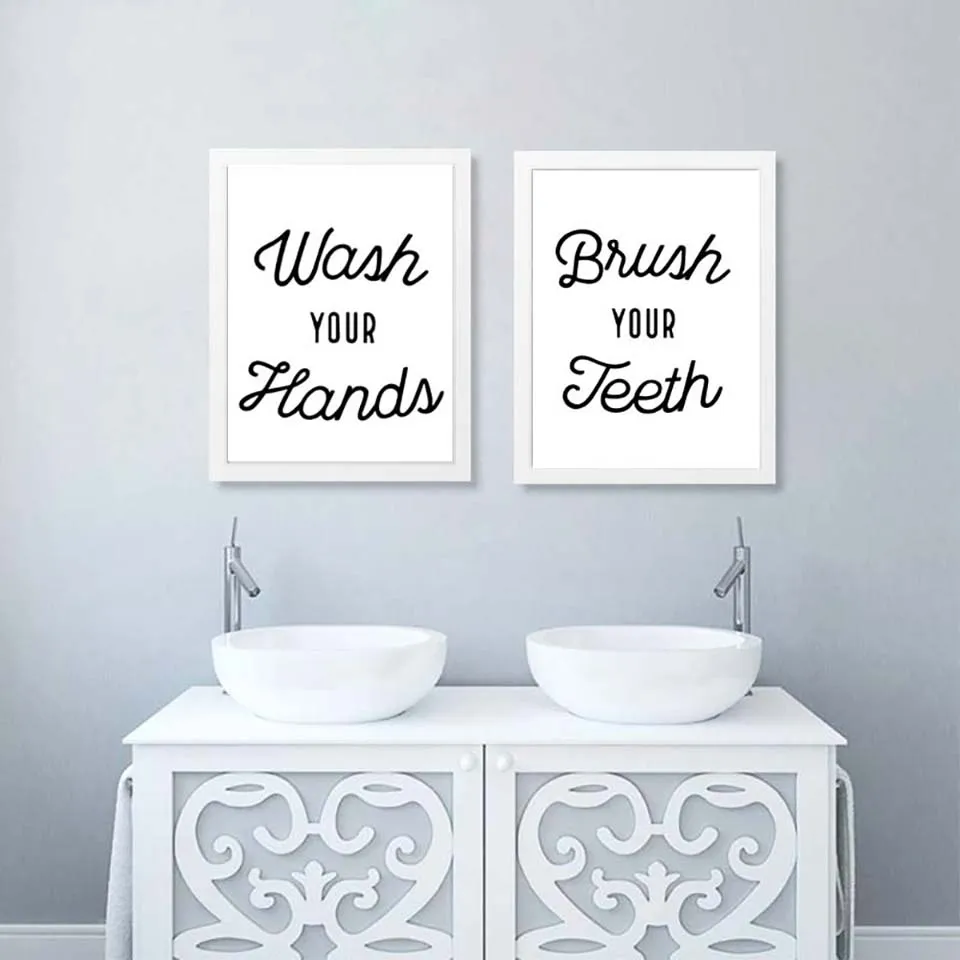 Toilet Bathroom Note Posters And Prints Modern Canvas Painting Modular ...