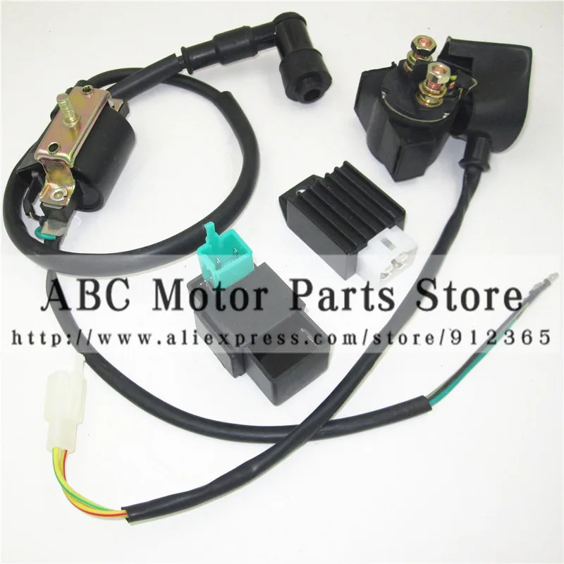 50cc-70cc-90cc-110cc-Electric-start-Engine-Ignition-Coil-and-5-pin-CDI ...