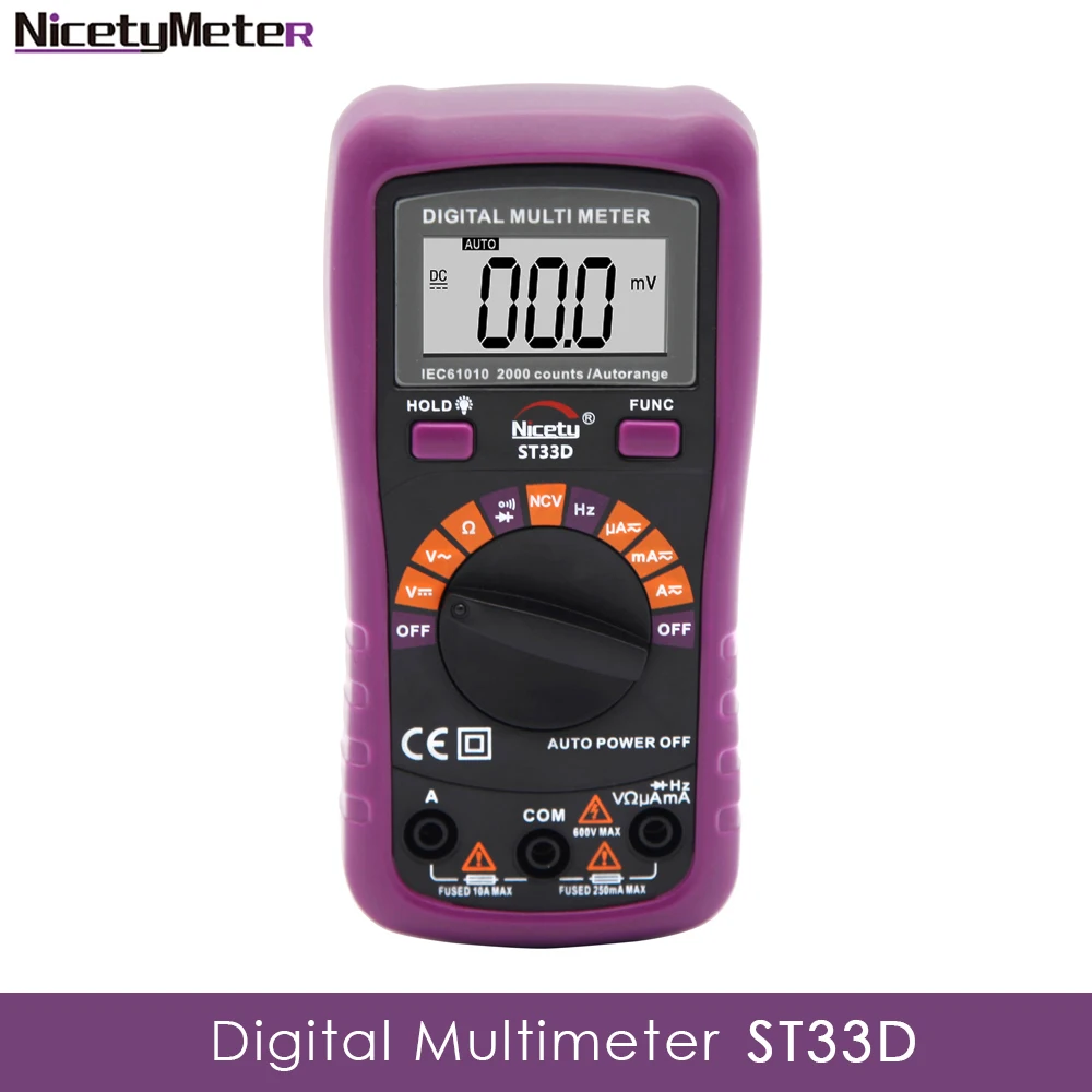 Nicetymeter ST33D AutoRange Handheld LCD Display Multimeter Digital ...
