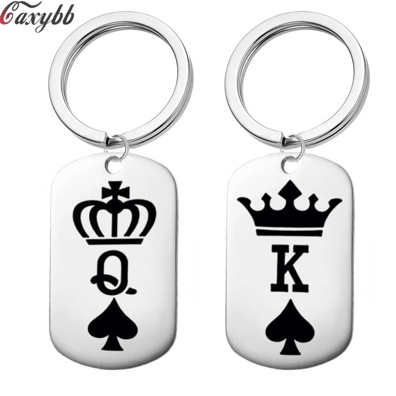 Keychain Couple King Queen | King Queen Crown Keychain | Couple Key ...