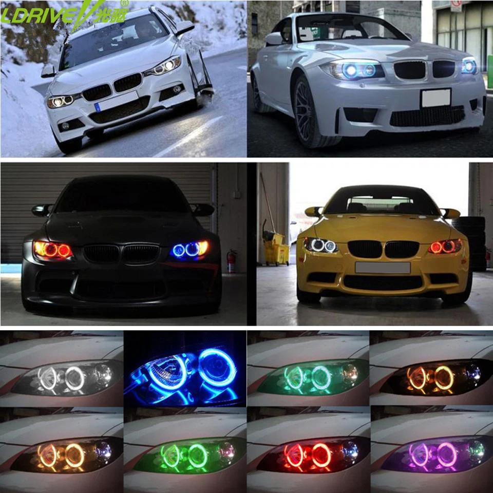 Aliexpress.com : Buy 4PC Super Bright LED Angel Eyes Halo light Headlights 42 RGB 5050 SMD Angel ...