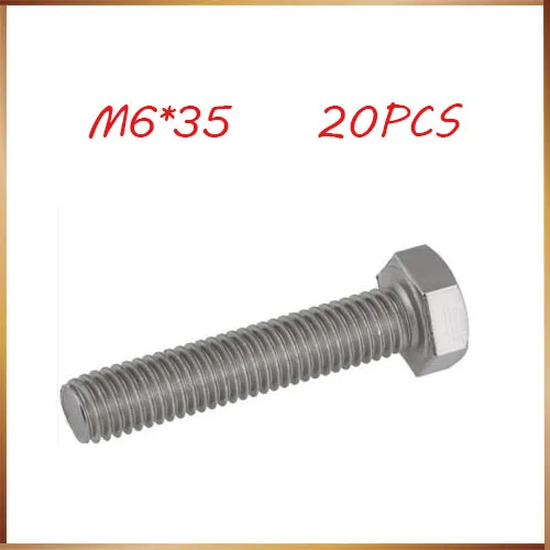 Free-shipping20pcs-Lot-DIN933-M6x35-mm-M6-35-mm-304-Stainless-Steel-hex ...