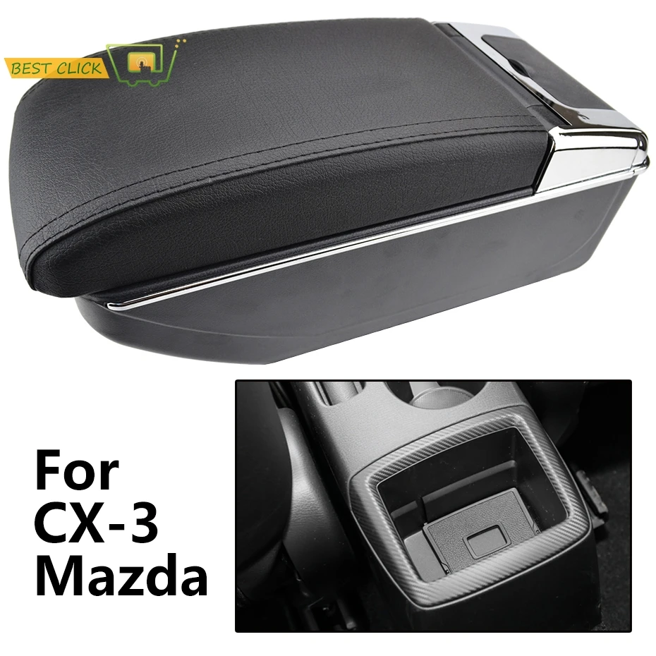 Car Armrest For Mazda CX-3 Dual Arm Rest Cup Holder 2015 - 2018 Center ...