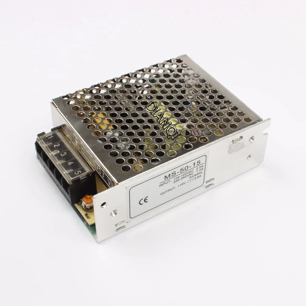 power supply 15V 50W power suply unit 50W 15V 3.4A mini size din led ac ...