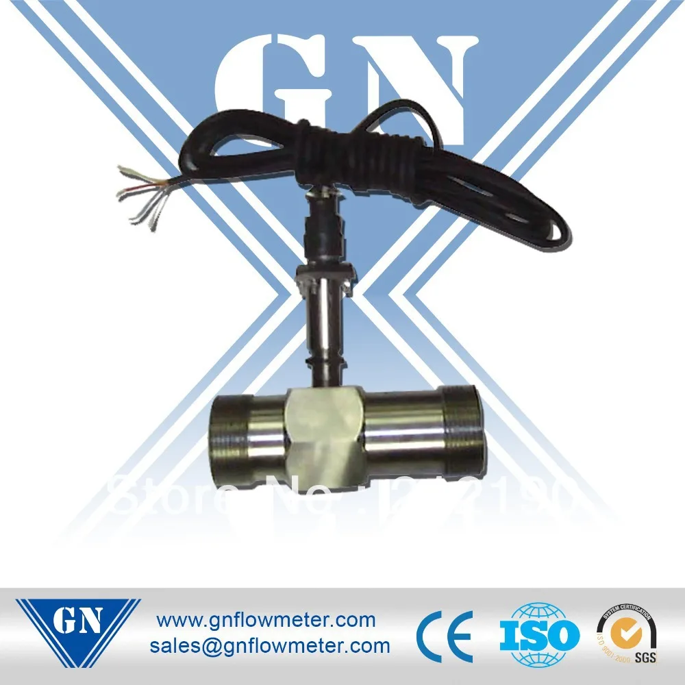 DN32 Liquid turbine flow meter without display with pulse output, screw ...