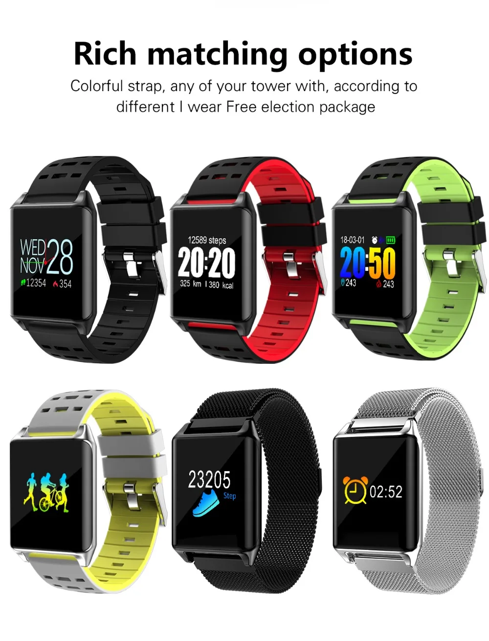 R11S красочные smart watch браслет 3D экран сердечный ритм/измерять ...