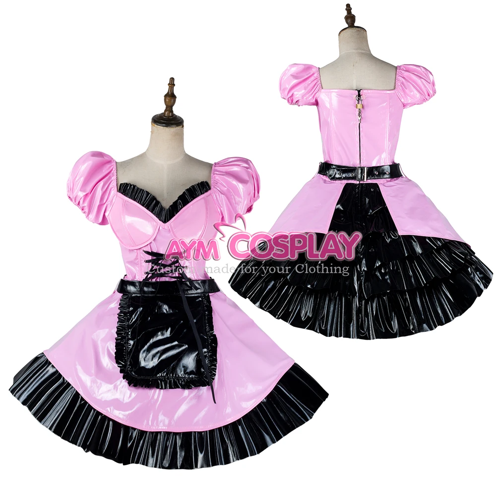Sissy maid PVC dress lockable Uniform Tailor made[G2182]-in Women's ...