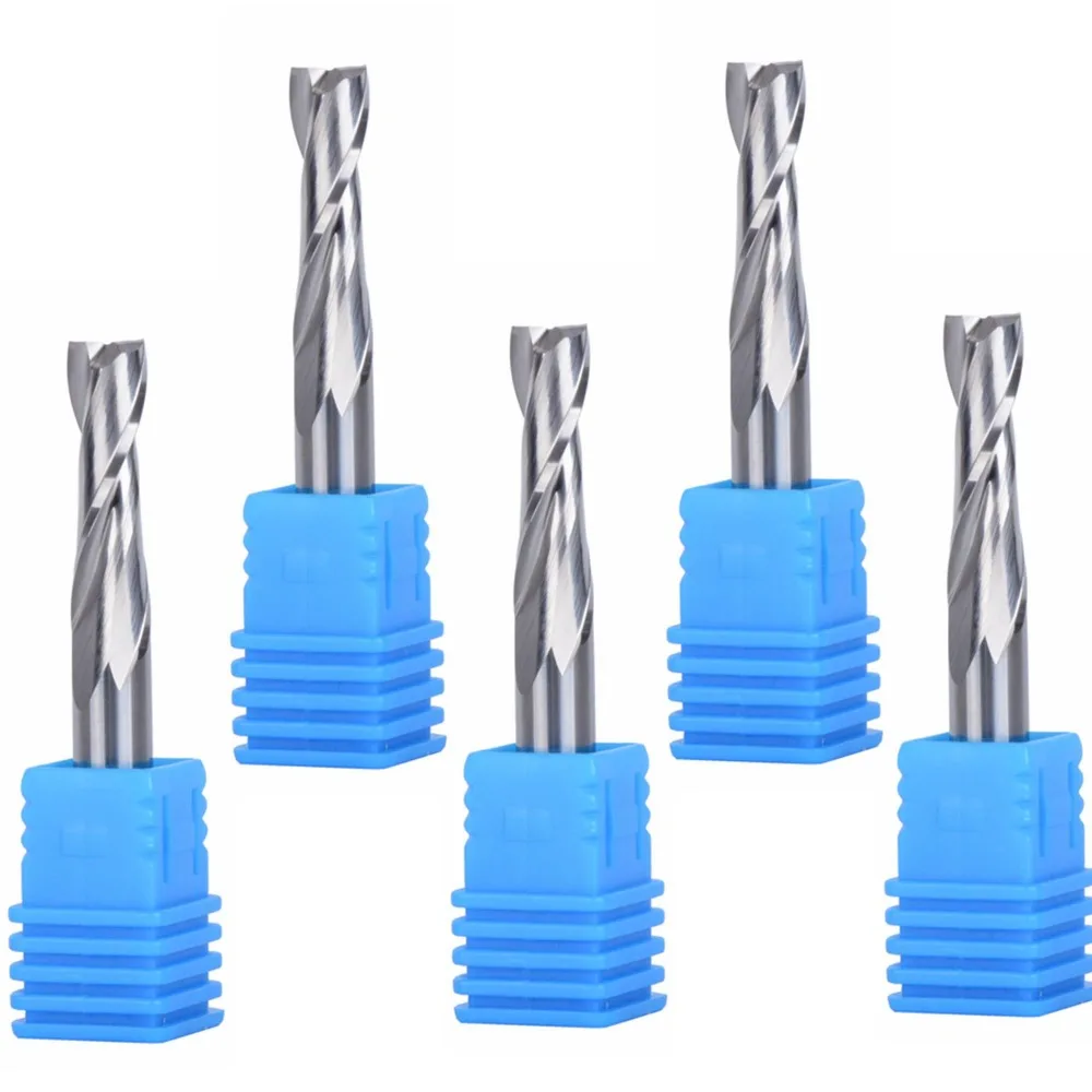 5pcs-Solid-Carbide-Double-Two-Flute-Spiral-Cutter-6x22mm-CNC-Router ...
