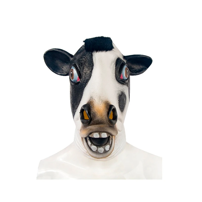 Halloween Masks Creepy Cow Party Mask Costume Party Latex Animal Cow ...