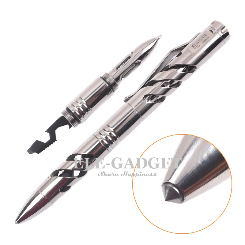 High Quality Titanium Alloy Tactical Pen With Tungsten Steel Head Self Defense Glass Breaker Edc