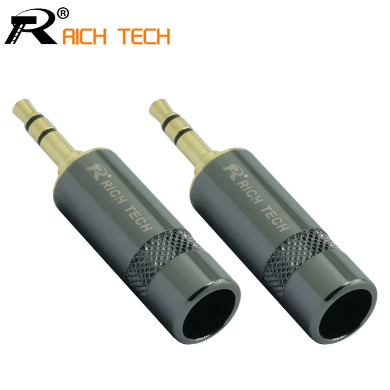 1pc Jack 3.5mm 3 poles 3.5mm Audio adapter Gold headphone plug 3.5 jack ...