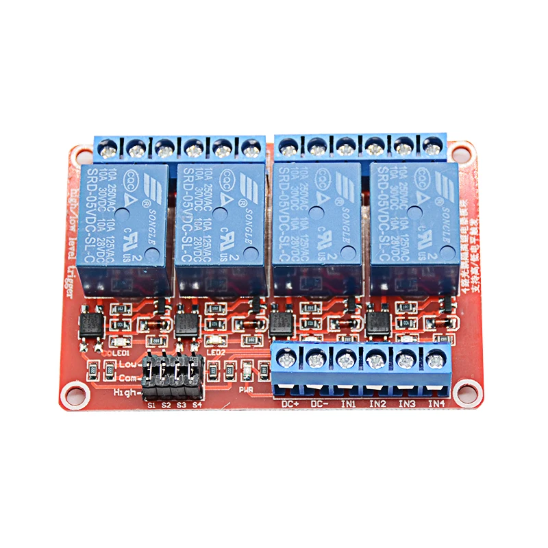 Monday Kids 12V 4 Channel Relay Module With Optocoupler Isolation Supports High and Low Trigger ...