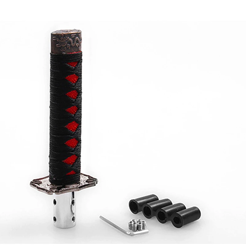 Universal Samurai Sword Gear Shift Knob Shifter Katana Metal Black+Red ...