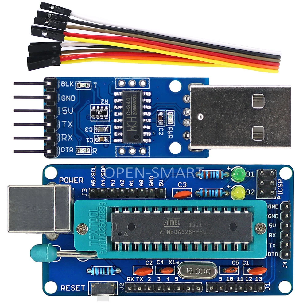 Open-smart Diy Atmega328p Development Board + Ch340 Module + Cable Usb ...