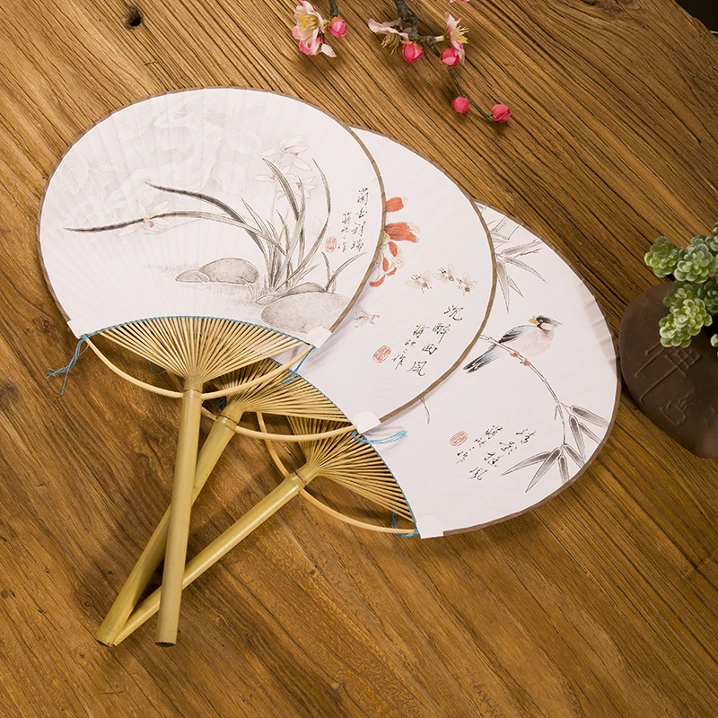 Chinese Oil Paper Hand Fan Retro Hand Held Circular Fan Dance Props ...