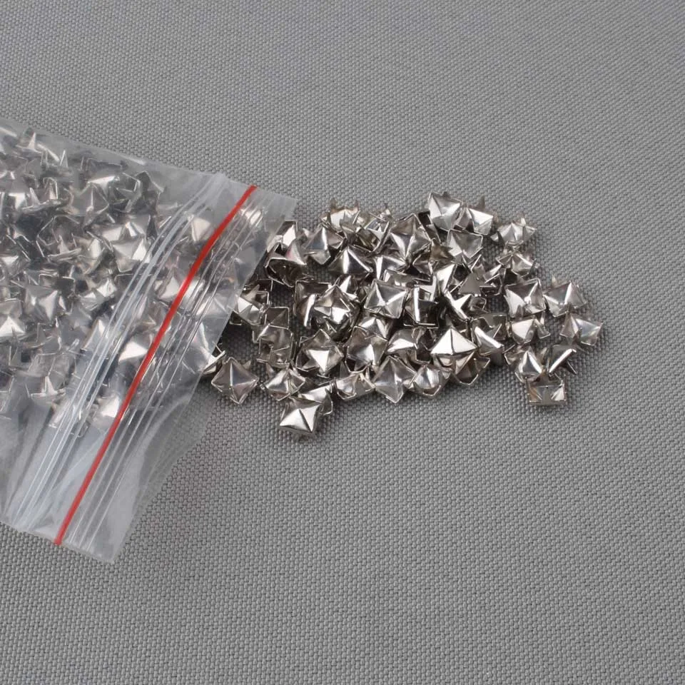 Pyramid-6mm-square-metal-spikes-and-stud-rivets-Punk-for-Bag-Shoes ...