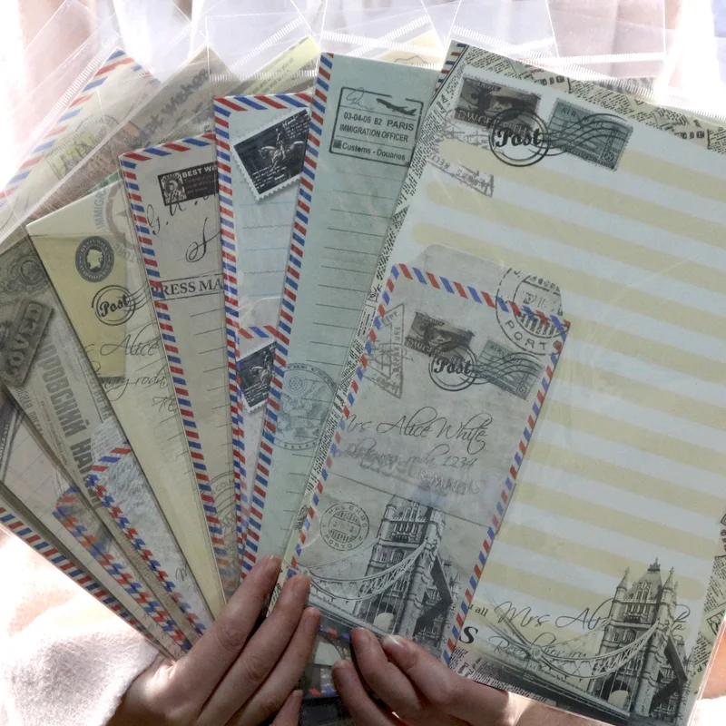 Letter Pad Paper Envelopes Set 8packs/lot 8 Retro Europe Designs mix ...