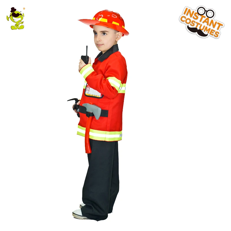 Boys Fireman Costumes - Fire Fighter Career Suit | Kids Halloween ...