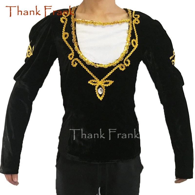 Boys Prince Ballet Top Custom Made Available Men Long Sleeve Gold ...