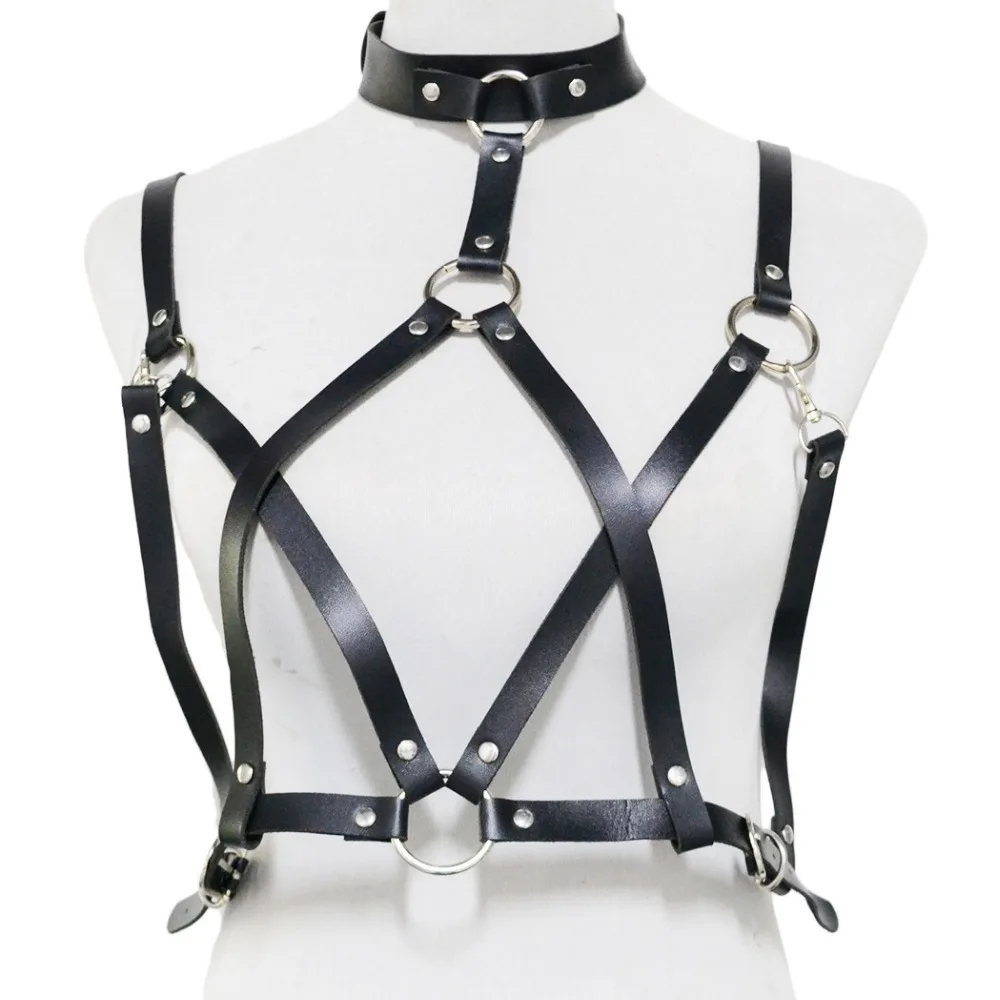 Gothic Harness Sexy Fashion Punk Black Brown Pu Leather Harness Belt ...