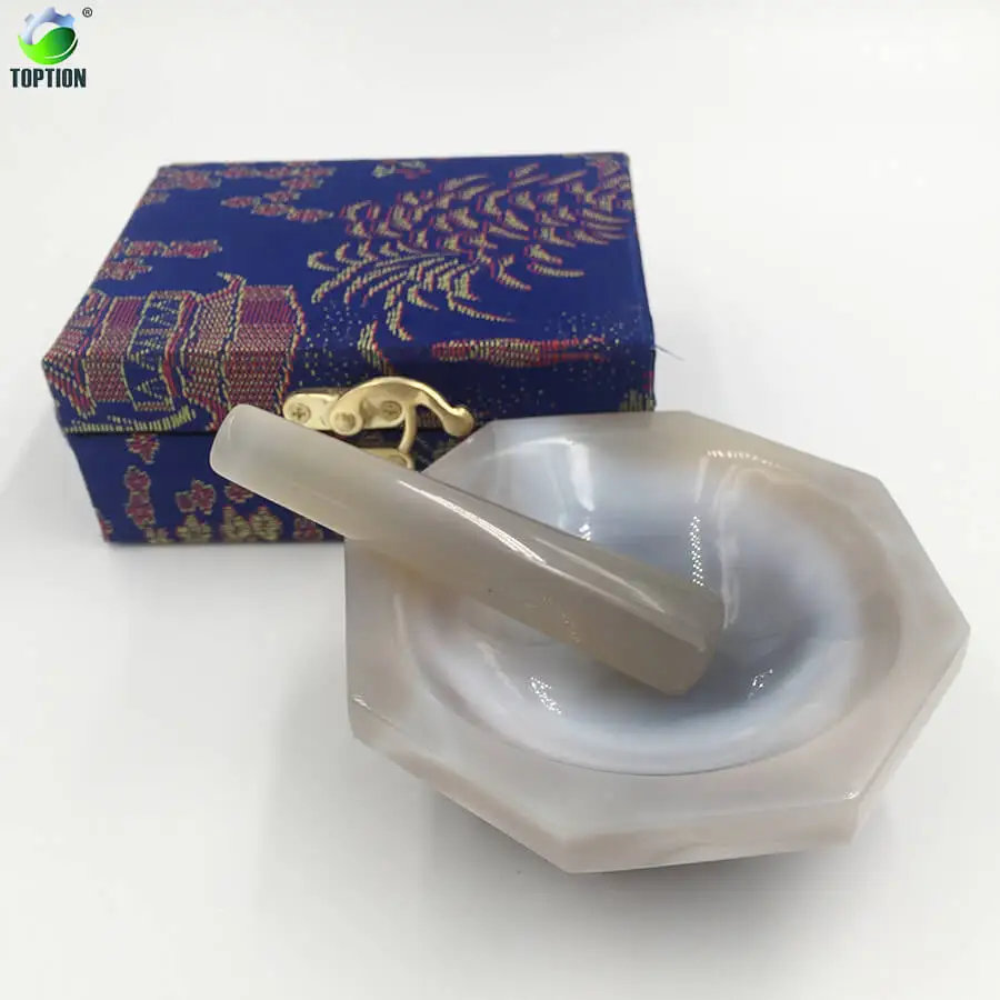 120mm Common Natural Agate Mortar With Pestle Chemistry Medical ...