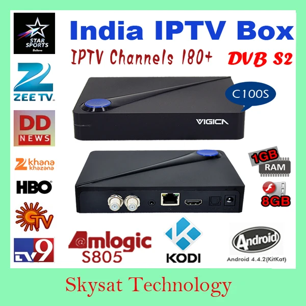 New!! Dvb S2+ Vigica C100s Indian Iptv Box Android Tv Support 200plus ...