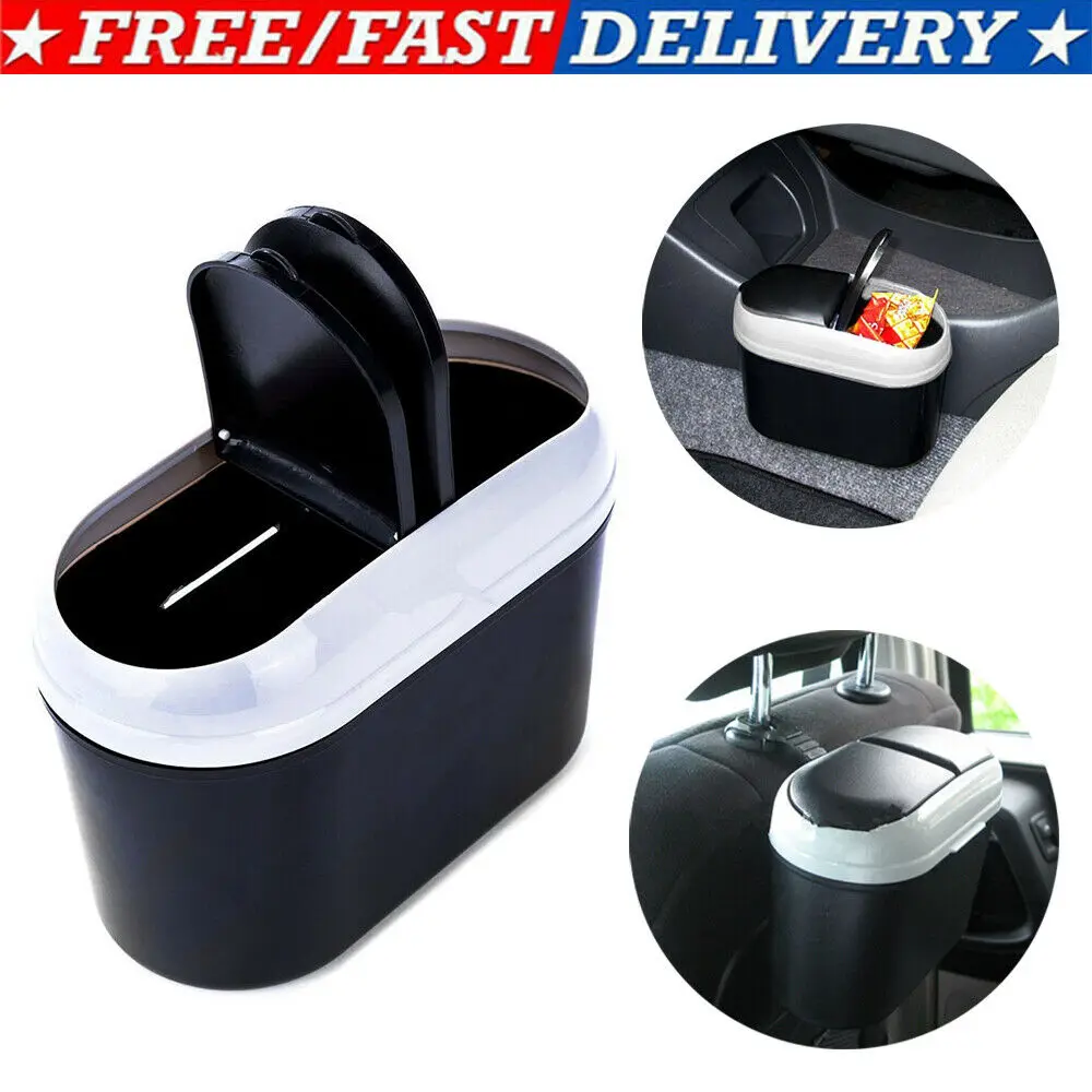 Newest Portable Mini Auto Car Dustbin Rubbish Trash Can Garbage Box ...