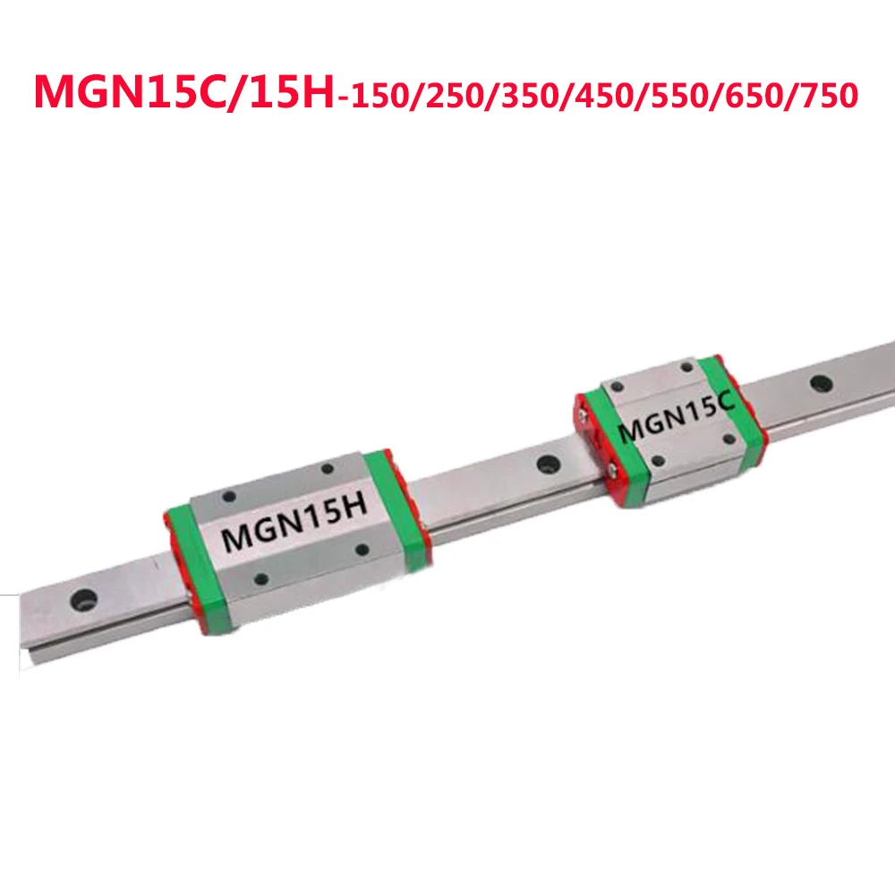 1PC MGN15 Linear Rail Guide Length 150 250 350 450 550 650 750 mm with ...