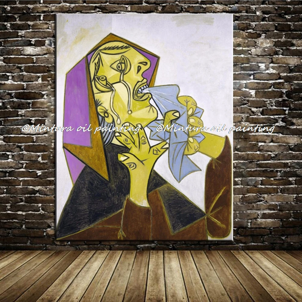 100% Hand Painted Abstract Famous Oil Painting Crying Woman Oil ...