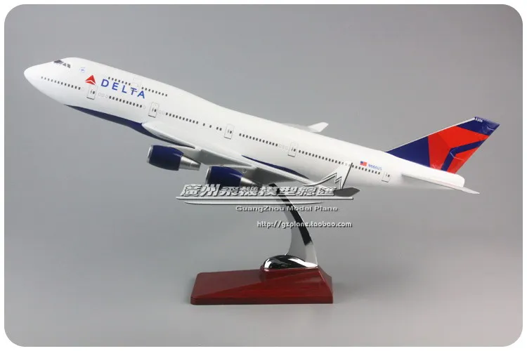 47cm Resin Airplane Model B747 Delta Airlines Boeing 747-400 Airbus ...