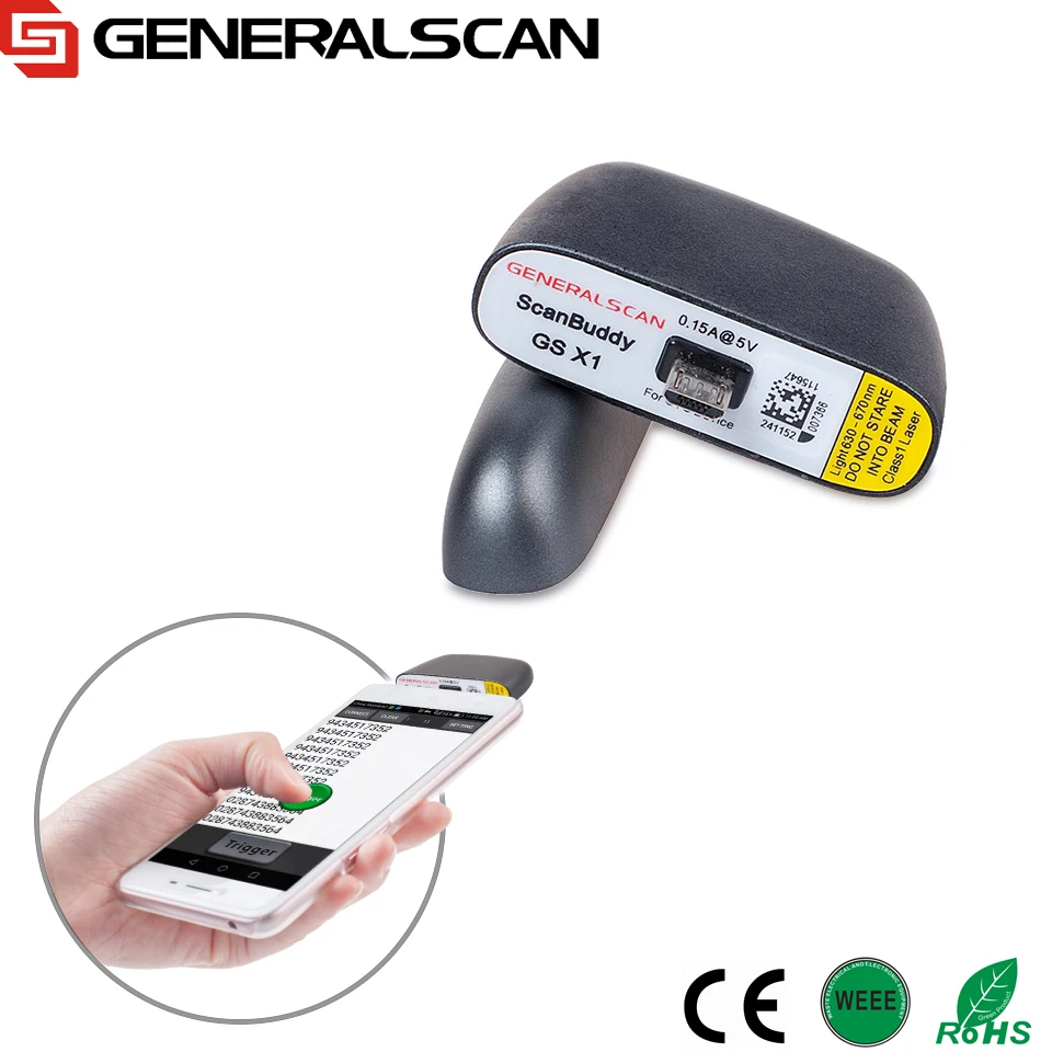 Hot Sale Generalscan ScanBuddy GS X1 Scanner de código de Barras 1D ...