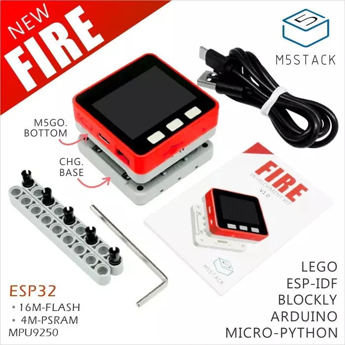 M5stack New Psram 2 0 Fire Iot Kit Dual Core Esp32 16m Flash 4m Psram Development Board Mic Ble