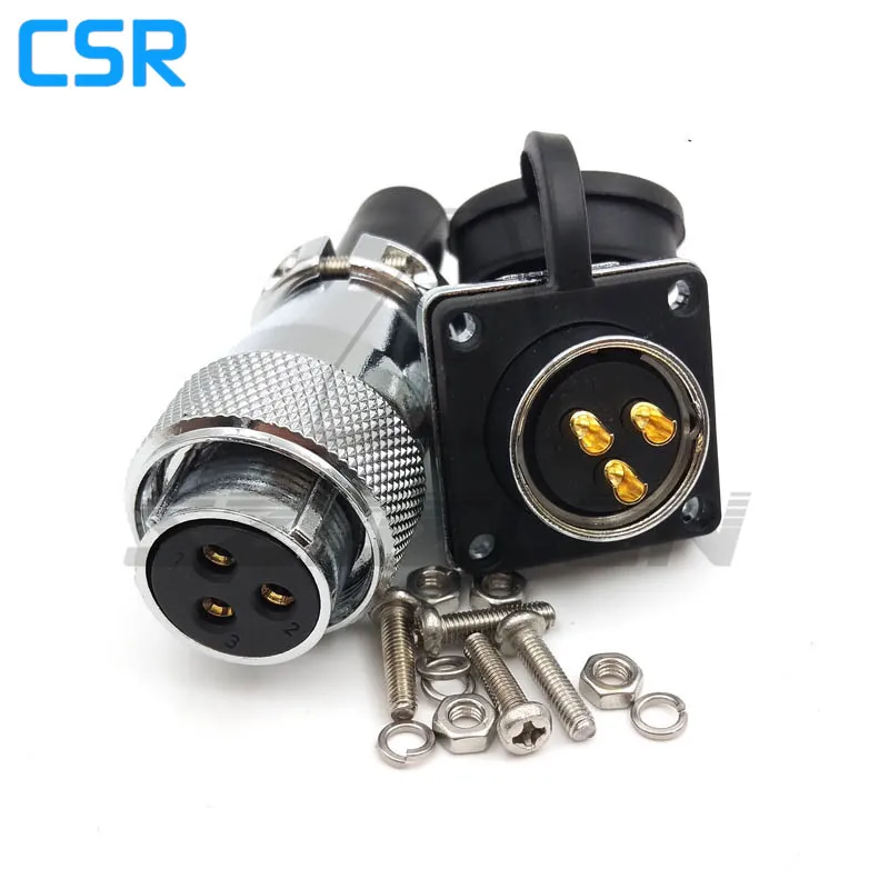 WS16 Series Waterproof 3 Pin Power Connector Plug And Socket, Connector ...