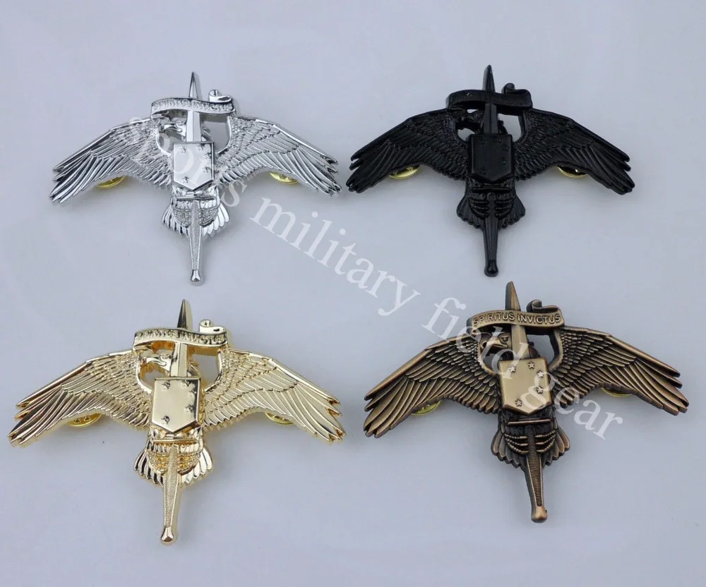 USMC MARSOC BADGE WINGS Pin US Marine Raider Insignia Spiritus Invictus ...