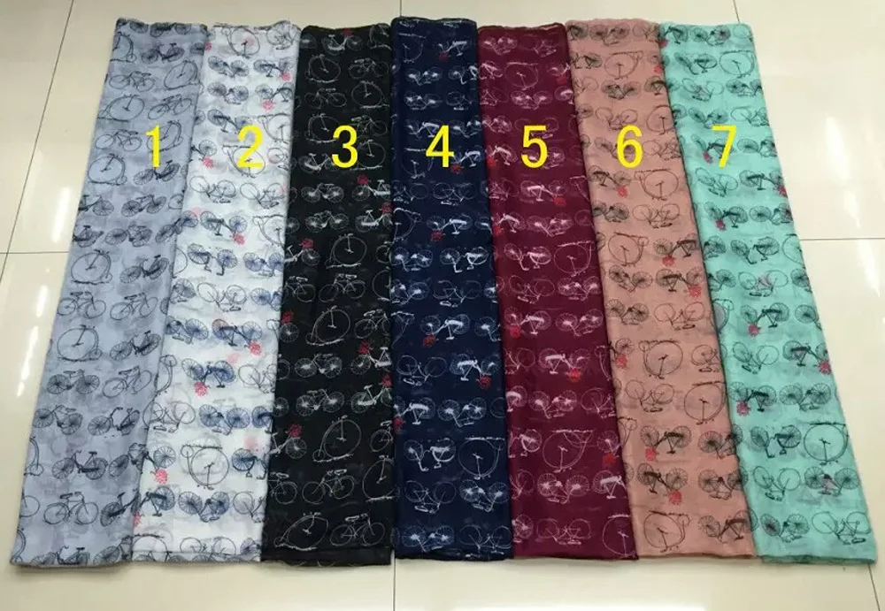 New fashion wholesale dual purpose bike pattern Paris yarn shawl ...