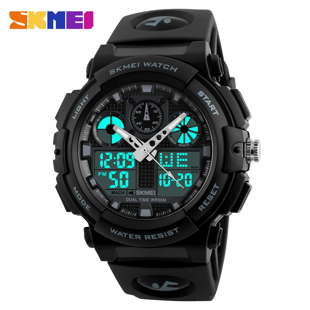 SKMEI Men's Quartz Digital Watch Men Sports Watches Dual Display LED ...