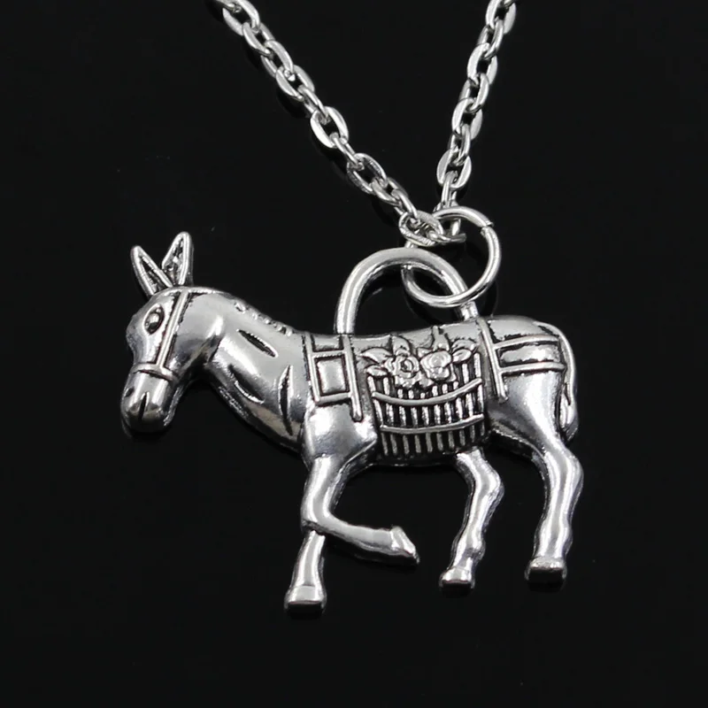 New-Fashion-Donkey-Burro-Pendants-Round-Cross-Chain-Short-Long-Mens ...