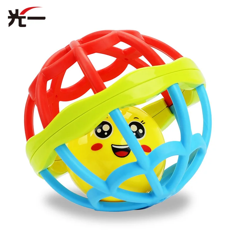 Plastic Rolling Rattles Baby Toy Hand Holding Bell Ball Infant Teaching ...