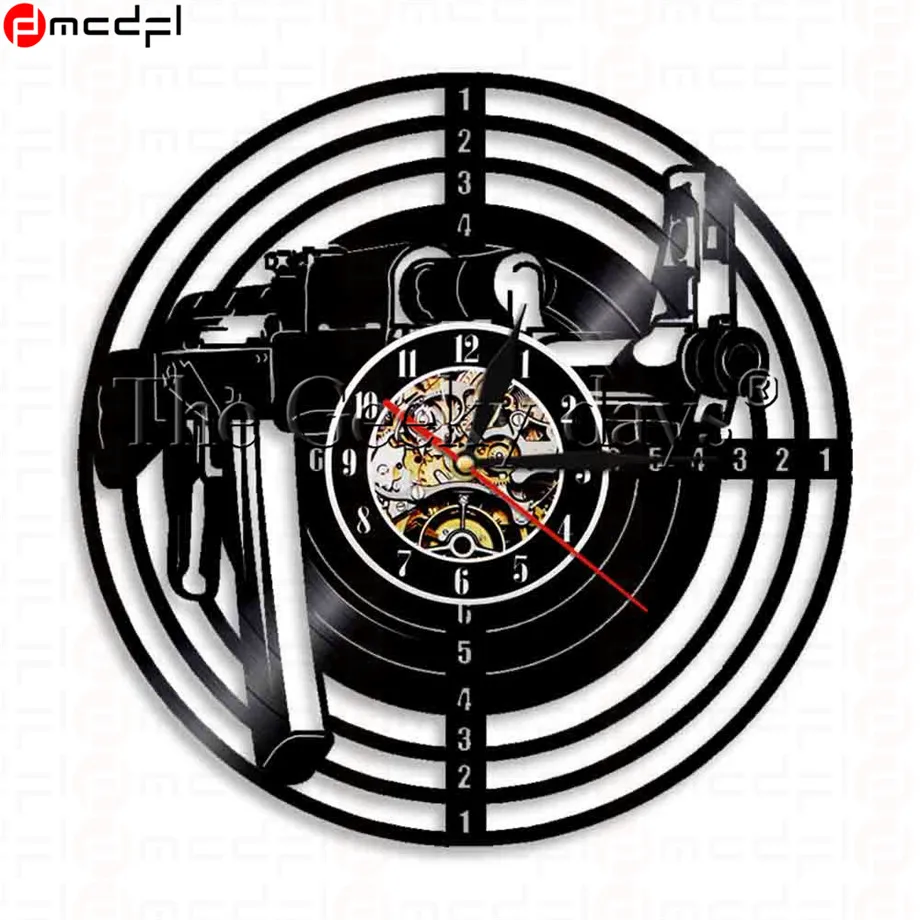 Weapon Pistol Ornament Weapon Pistol Vinyl Record Wall Clock Home Décor ...