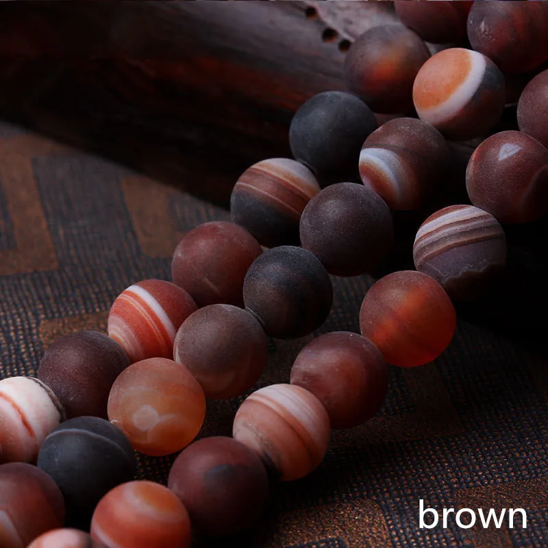 Wholesal 6 14mm Dull Polish Carnelian Stripe beads Onyx Gems Round ...