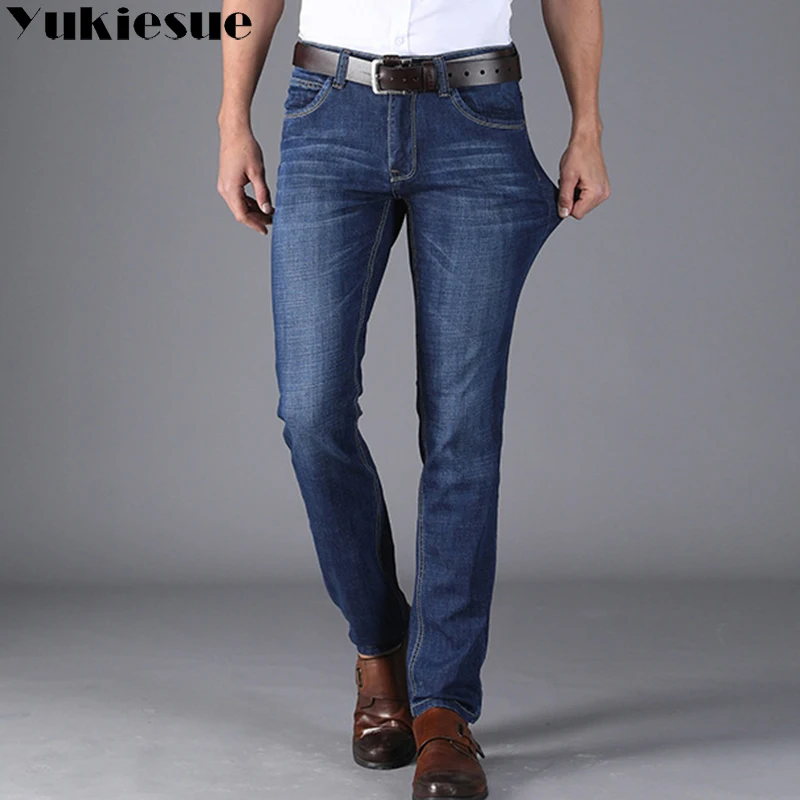 High Waist Jeans Men Casual Denim Mens Jeans Business Casual Stretch Slim Jeans Classic