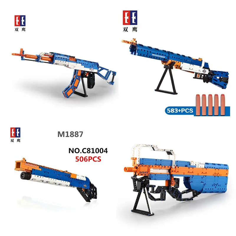 SYC81001-4-Building-Blocks-guns-AK-47-Soft-bullet-Bricks-Compatible ...
