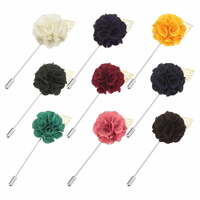 Fabric Flower Lapel Pin Elegant Women Men Lapel Flower Pin Wedding ...
