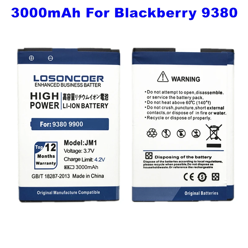 Losoncoer 3000mah J-m1 Jm1 Battery For Blackberry Bold 9790 Curve 9380 ...