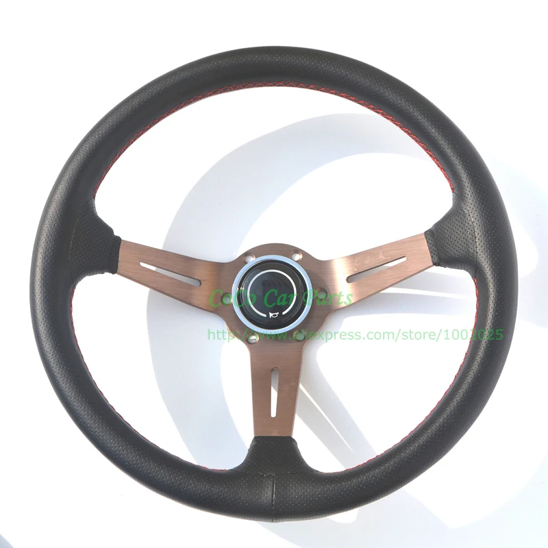 14 Inch Auto Steering Wheel Suede Leather 350mm Nd Racing Car Steering ...