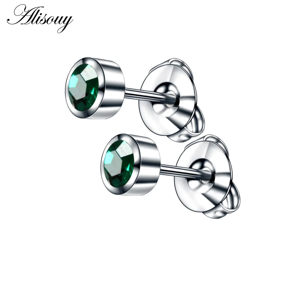 2pcs Steel Earring Studs Ear Piercing Gun Birthstone Gem Ear Stud ...