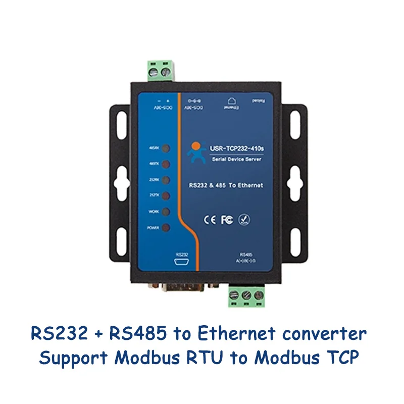 Serial RS232 RS485 to RJ45 Ethernet Converter Modbus RTU to Modbus TCP ...